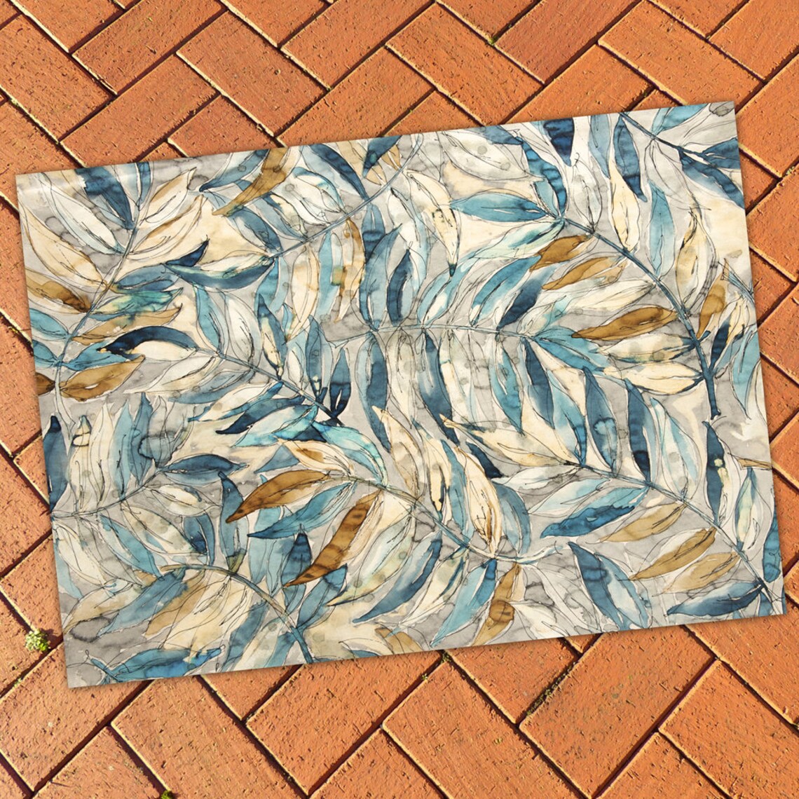 Abstract Watercolor Leaf Rug 2x3 3x5 4x6 5x7 Round Rug - Etsy