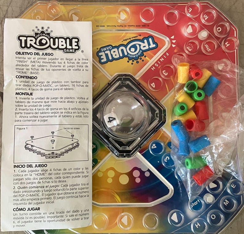 Vintage 2002 Pop-o-matic TROUBLE GAME by Milton Bradley - Etsy