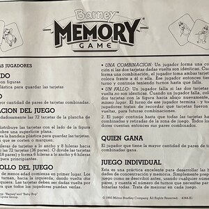 Vintage 1993 Barney MEMORY GAME by Milton Bradley - Etsy