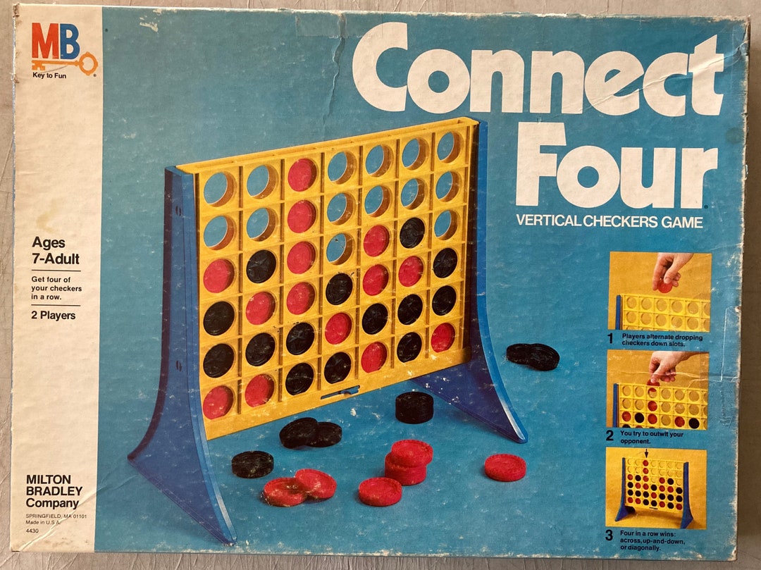 Vintage 1978 CONNECT FOUR Vertical Checkers Game by Milton Bradley - Etsy
