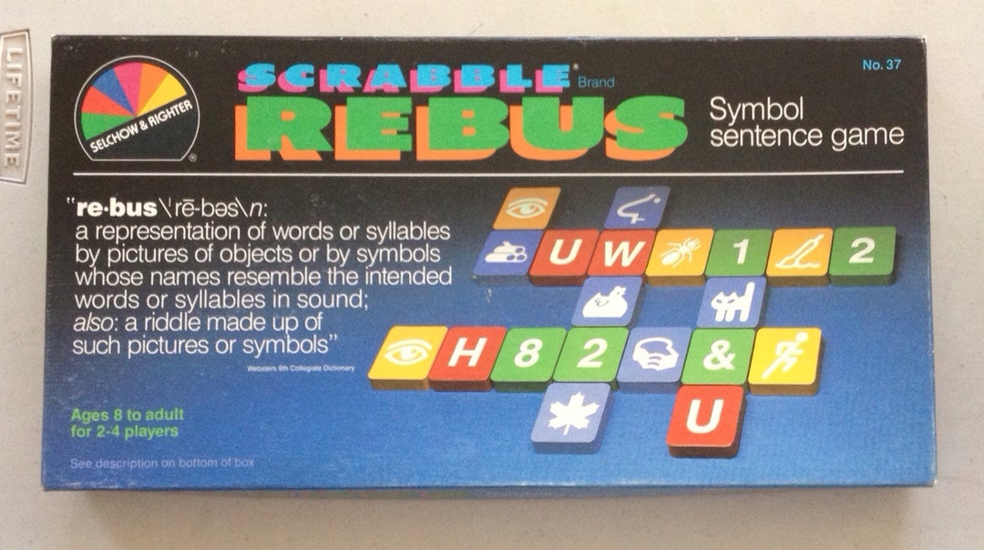 Vintage 1986 SCRABBLE REBUS Game by Selchow and Righter - Etsy