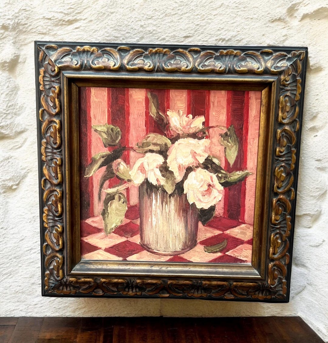 SALE Debra Lake Painting the Last Peonies Framed 12x12 - Etsy