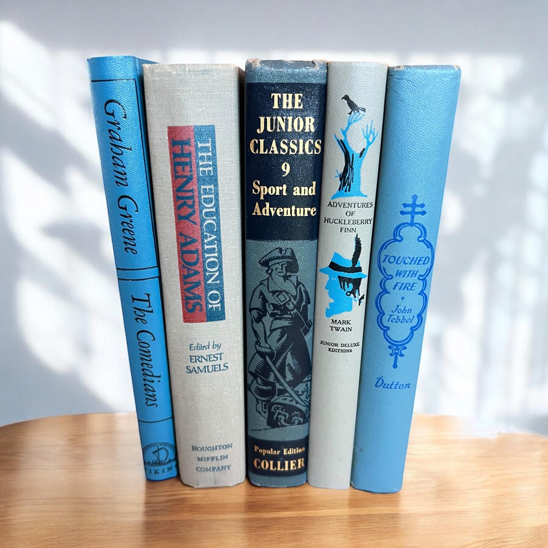 Vintage Book Stack Set of 5 Curated Aesthetic Decor Instant Vintage ...