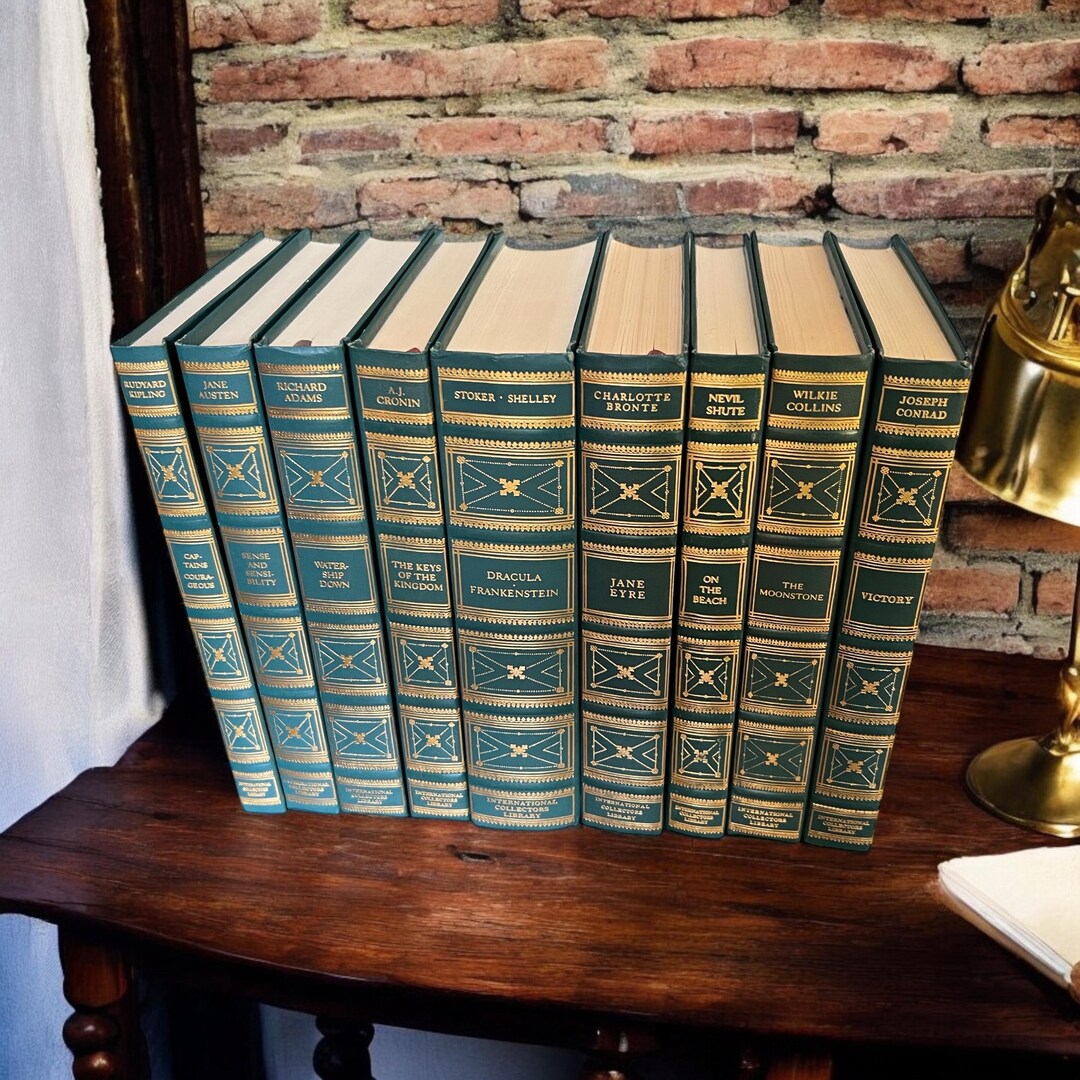 Green Book Set, Green Book Stack, Green Books for Decor, Vintage Book ...