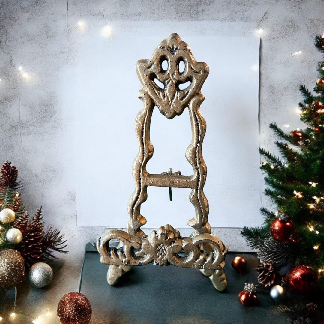 Vintage Ornate Gold Easel, Tabletop Art Picture Display Holder, Mini ...
