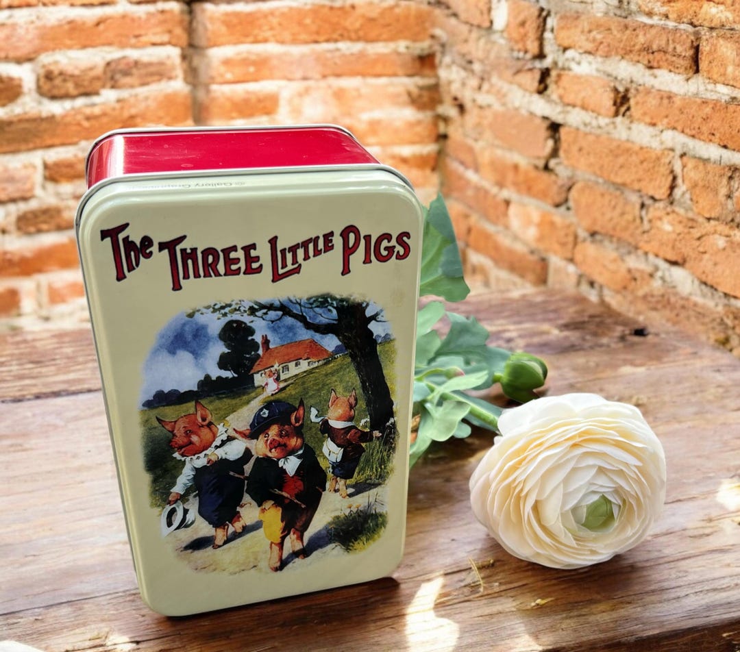 Vintage Tin the Three Little Pigs Tin Box Gummy Worms Container ...