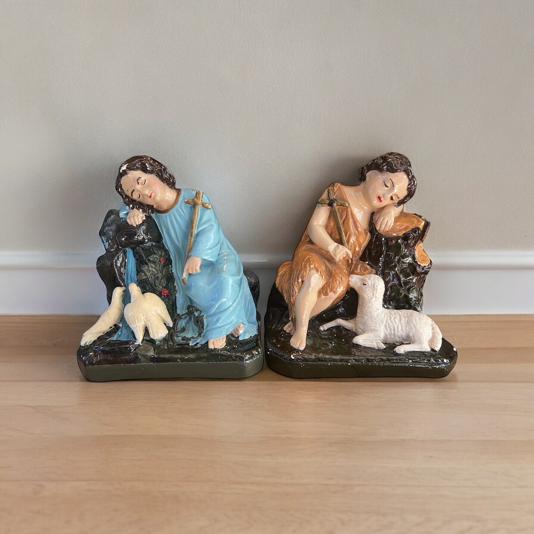 Religious Chalkware Figurine Statue of Young Jesus Christ With Doves ...