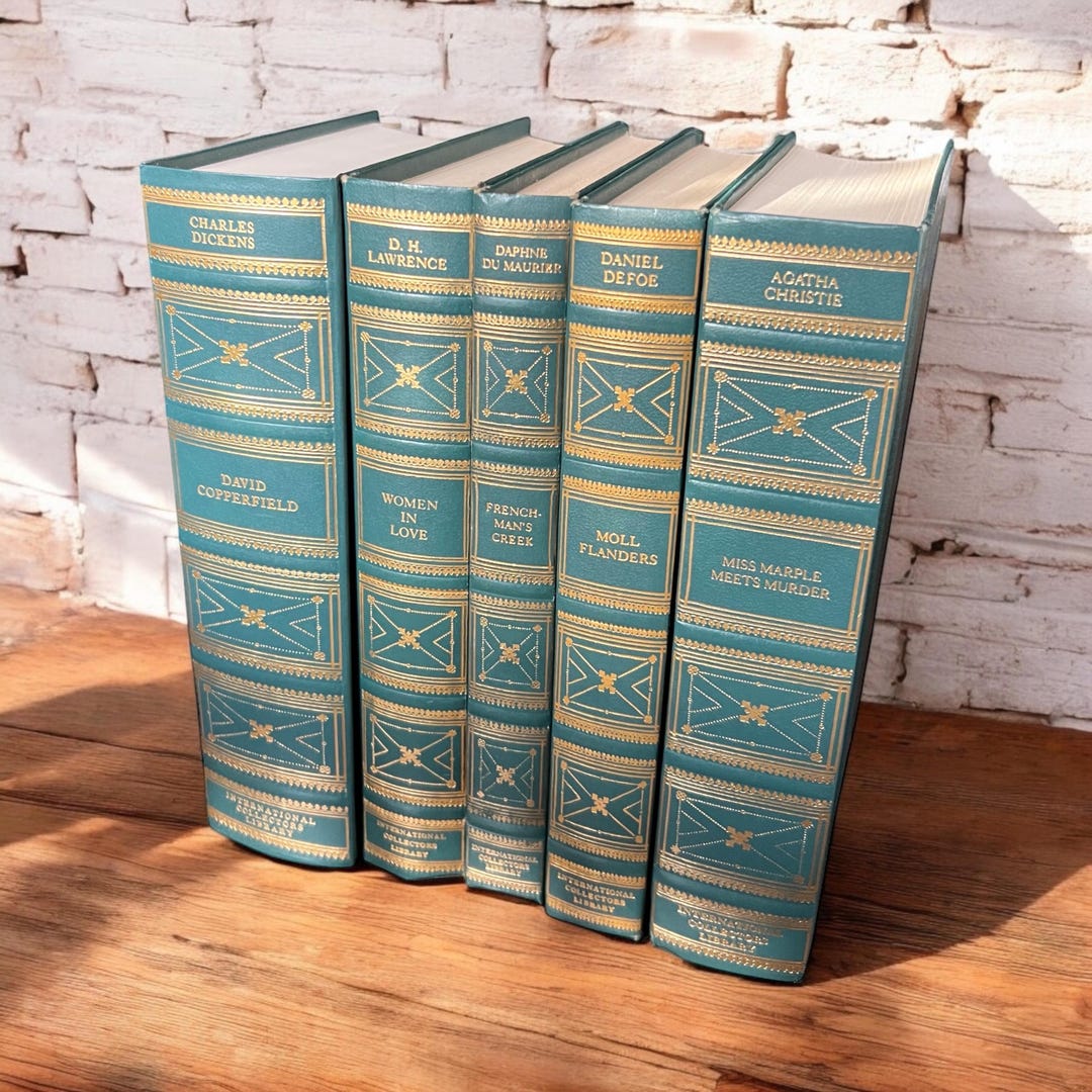 Green Book Set, Green Book Stack, Green Books for Decor, Vintage Book ...