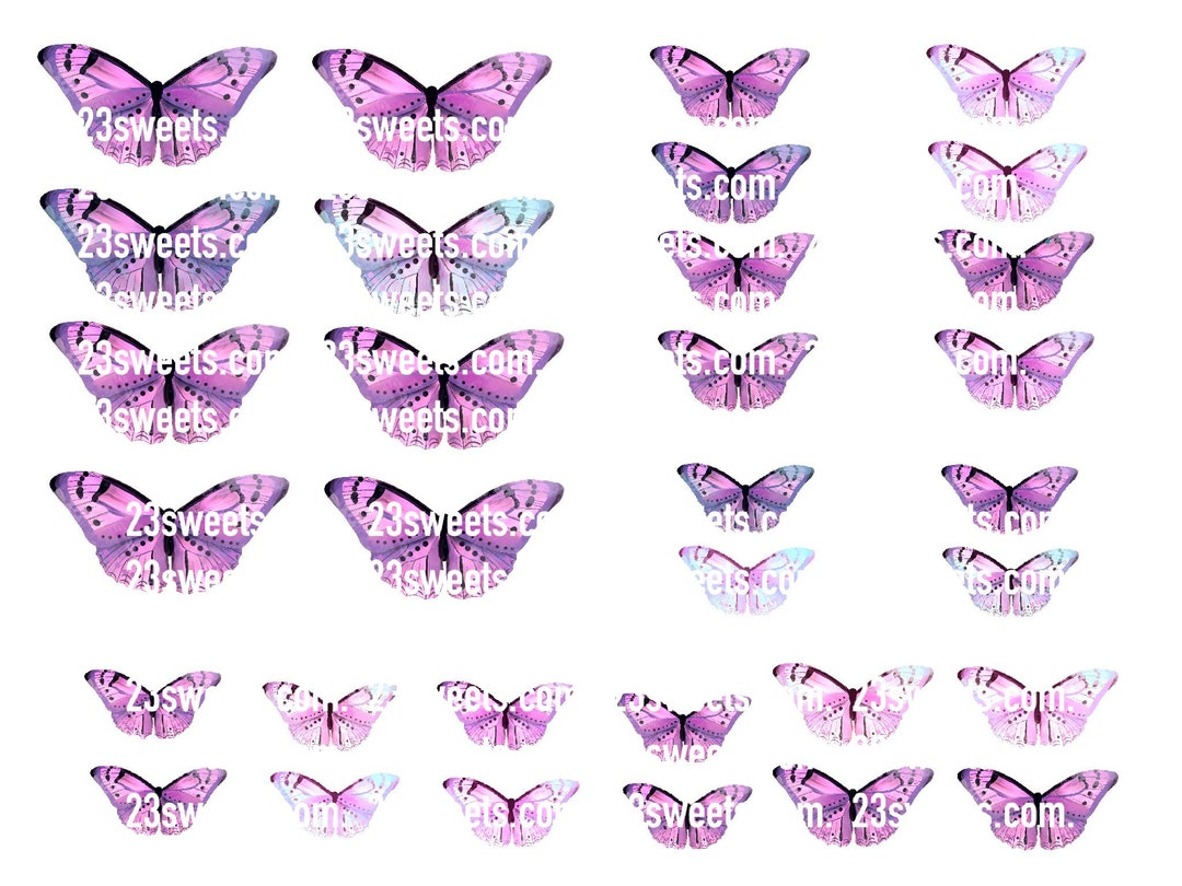 Edible Pink Wafer Paper Butterflies: Cake & Cupcake Toppers (32 Pieces ...