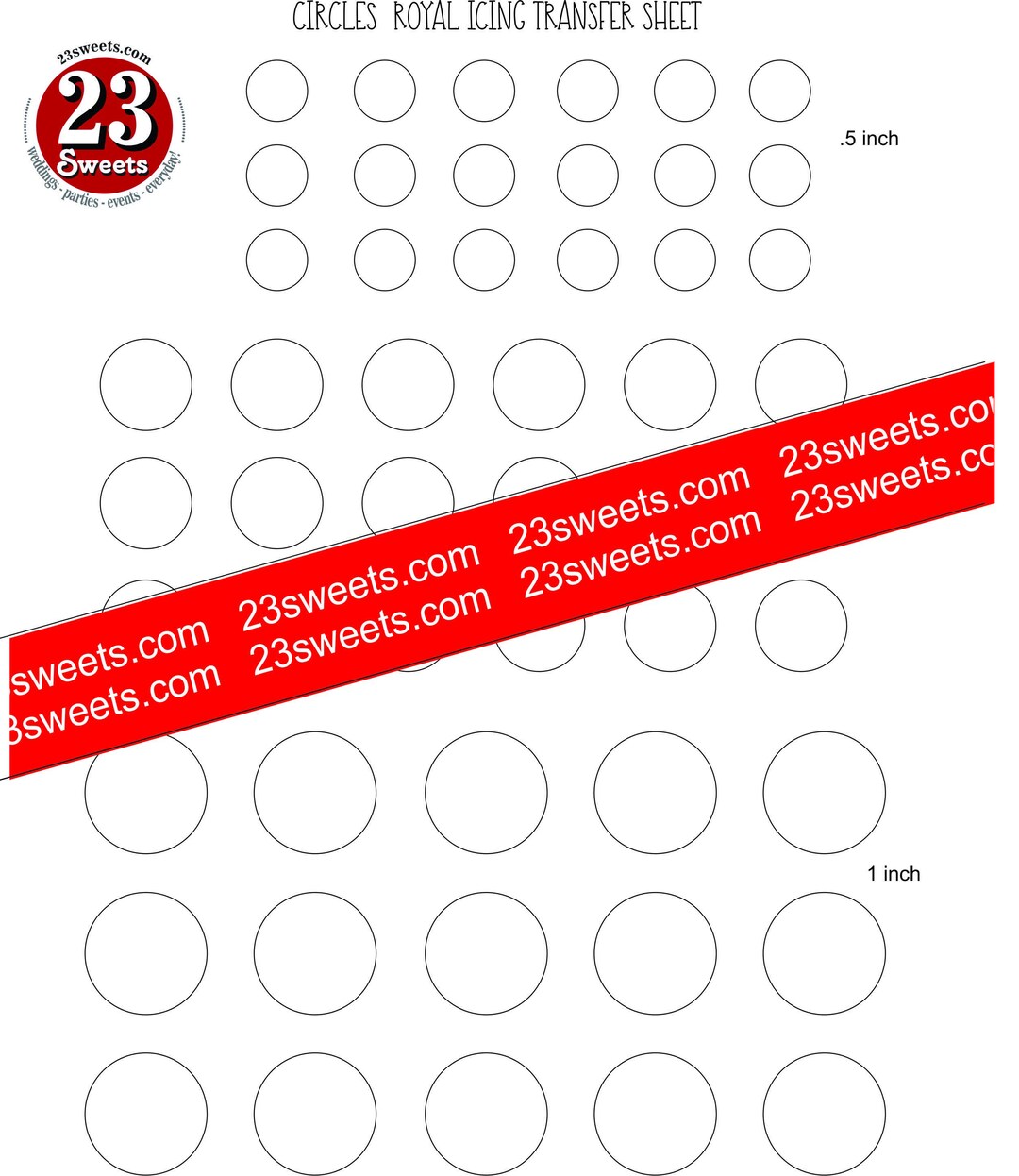 ROYAL ICING Transfer Sheet : Circles, Digital File to Download. Pdf ...