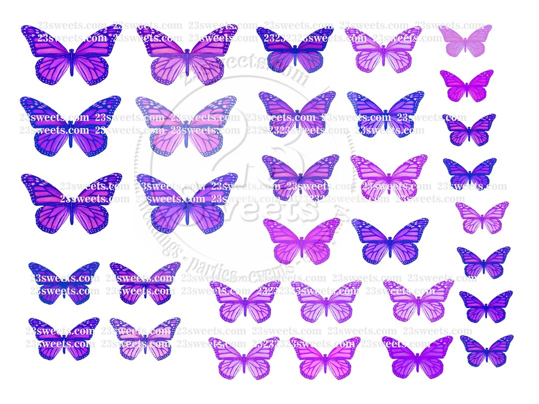 Edible Fuschia Purple Wafer Paper Butterflies: Cake Cupcake Toppers - Etsy