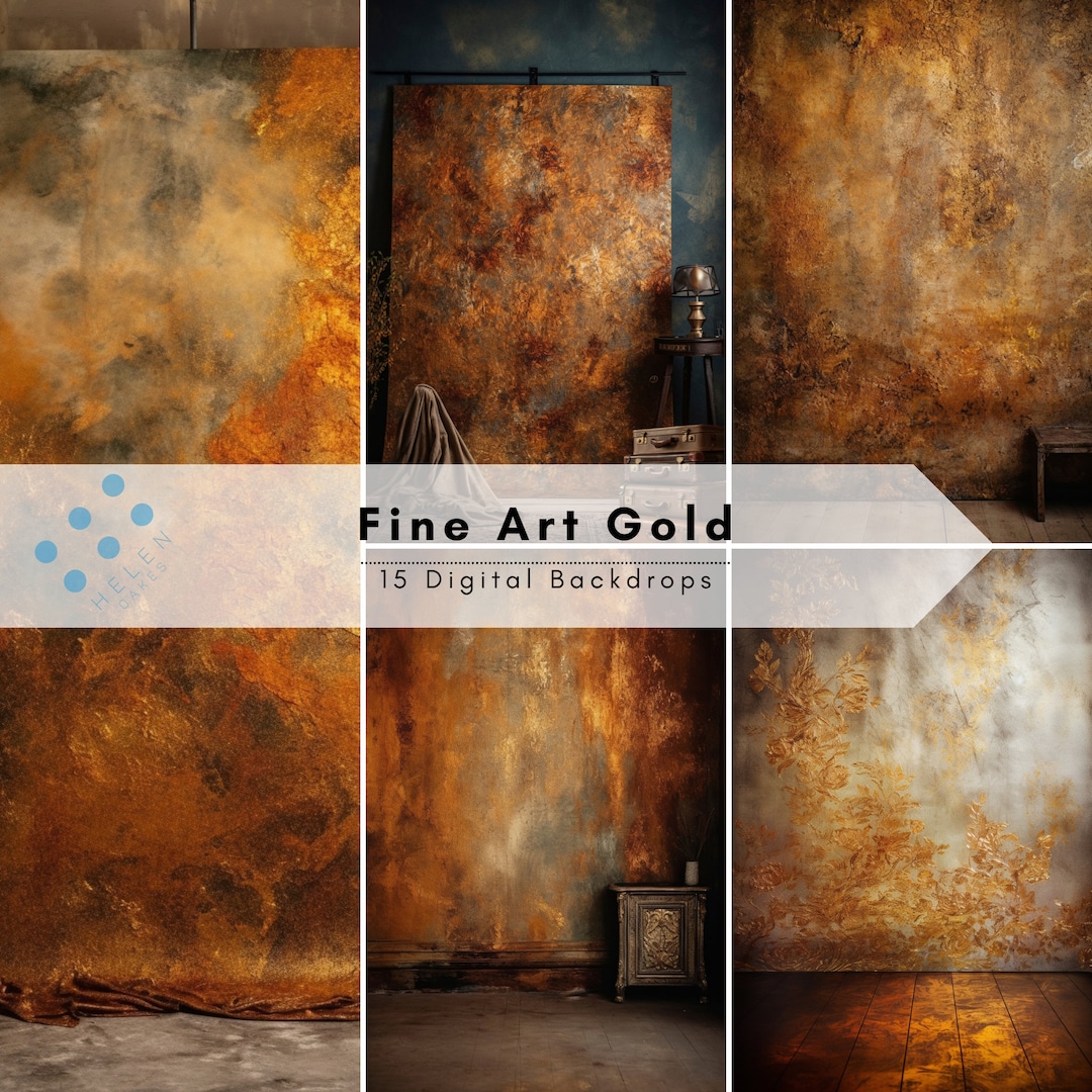 15 Fineart Gold Decorated Backdrops, Fineart Digital Background, Artful ...
