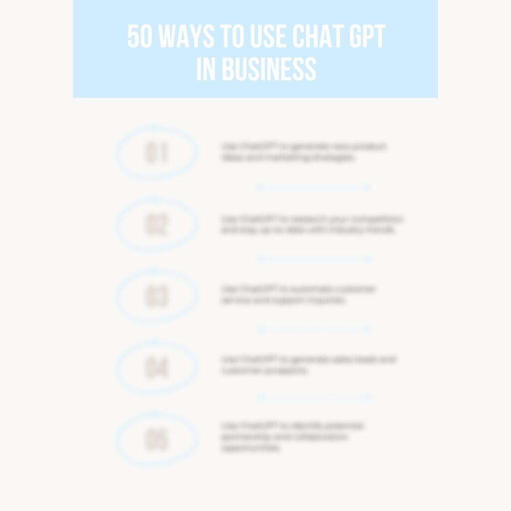 Chat GPT 50 Ways to Use Chatgpt in Business Ebook, Passive Income ...