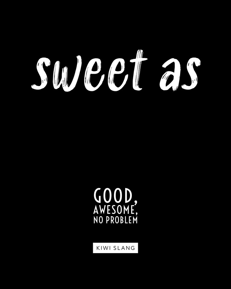 New Zealand Slang sweet As Kiwiana Sayings - Etsy New Zealand