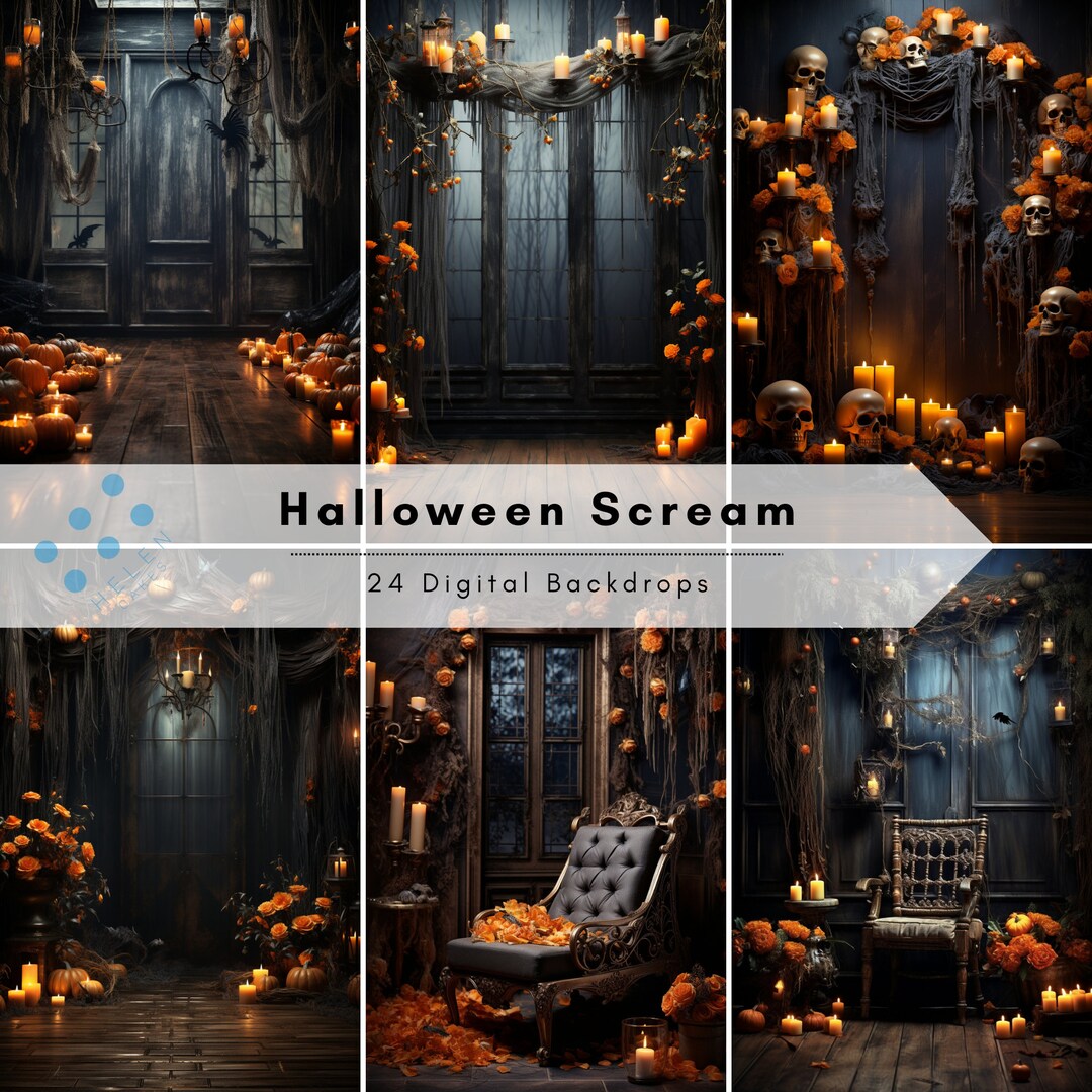 Halloween Backdrop, Backdrop Overlay, Decorated Backdrops, Digital ...
