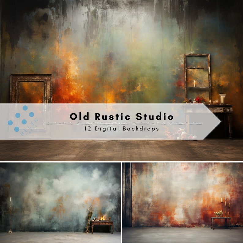 Old Rustic Studio Backdrops Mock up - Photoshop Backdrop - Studio ...