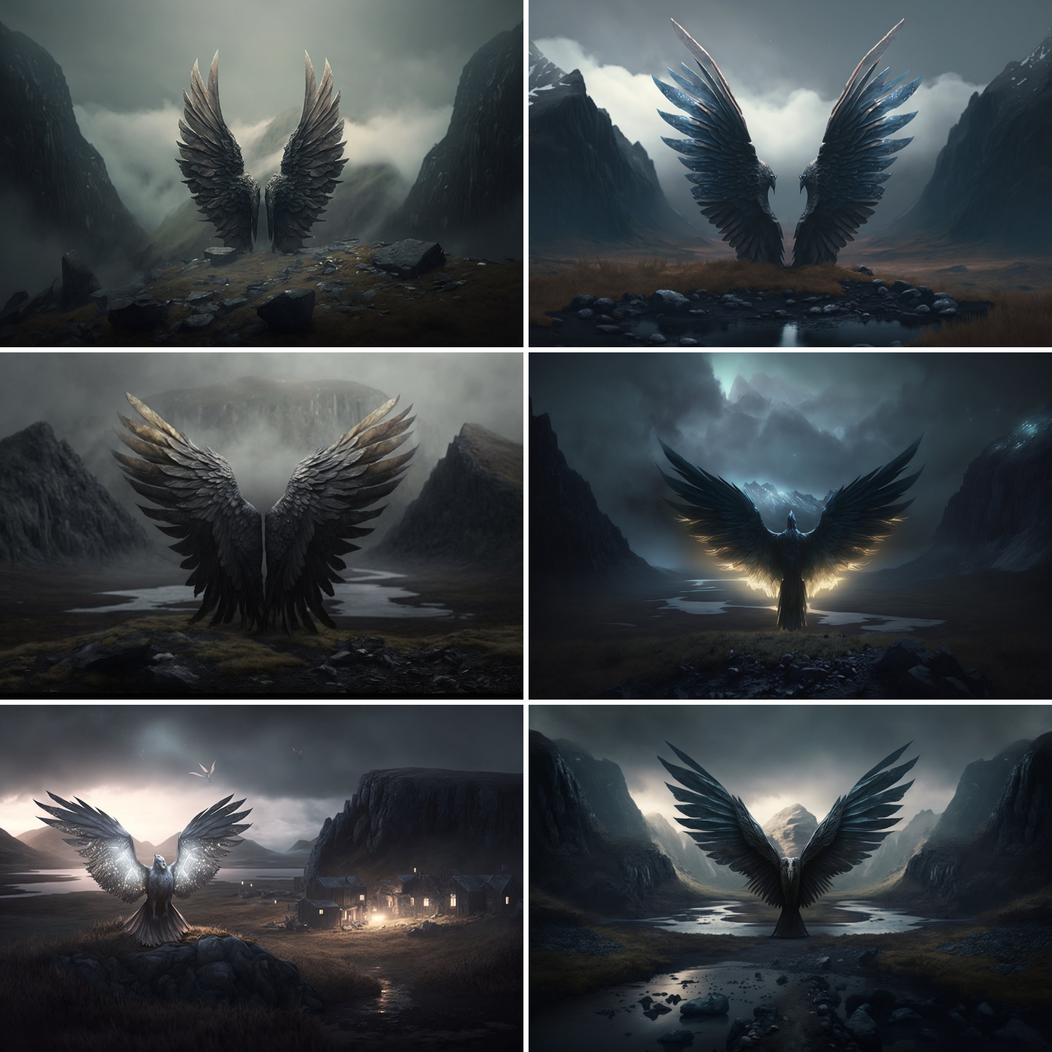 16 Dark Gothic Angel Wings Photo Backdrops Digital Downloads - Etsy