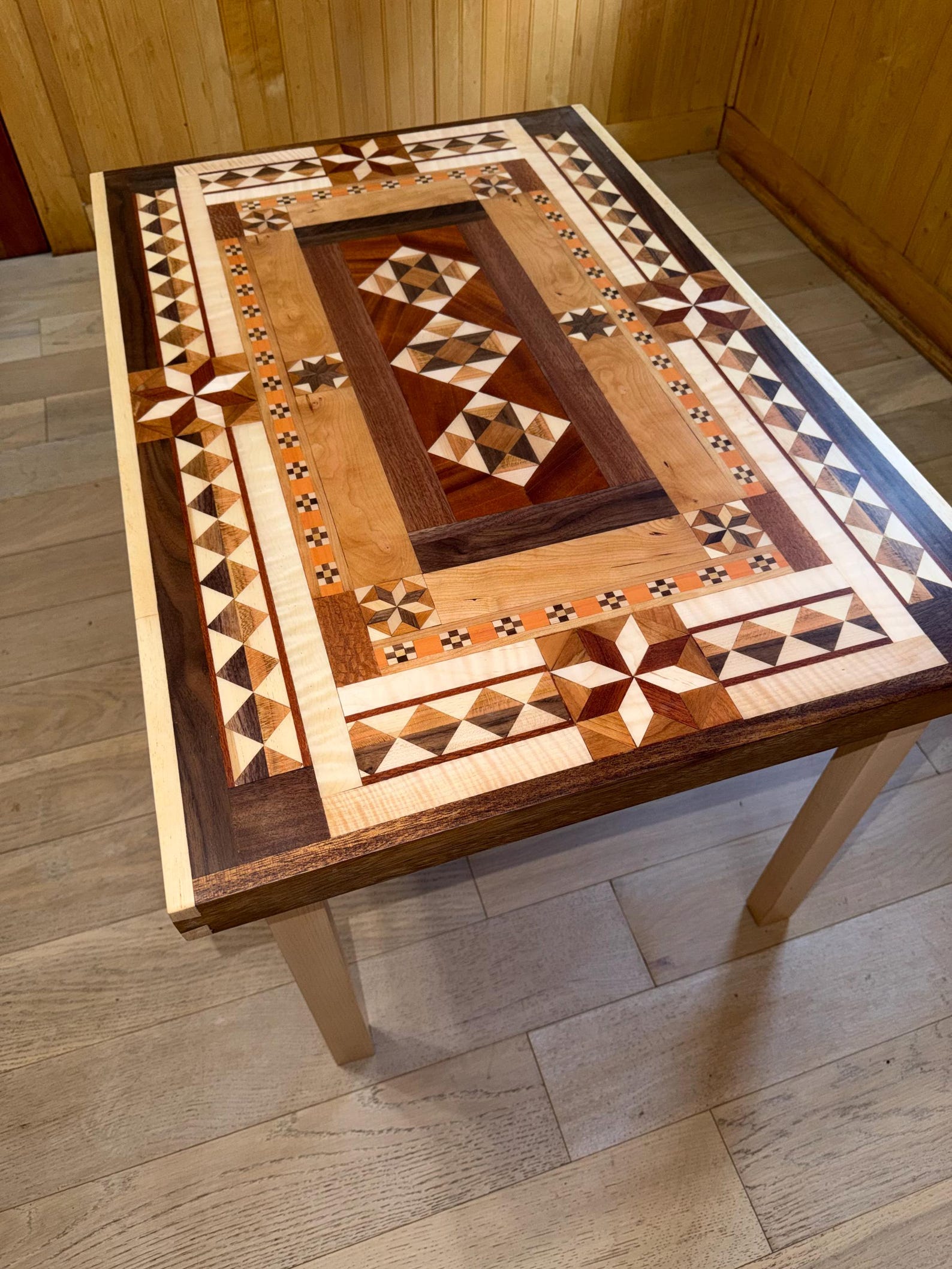 Handmade Wood Inlaid Coffee Table - UNIQUE - 100% REAL WOOD! - Etsy