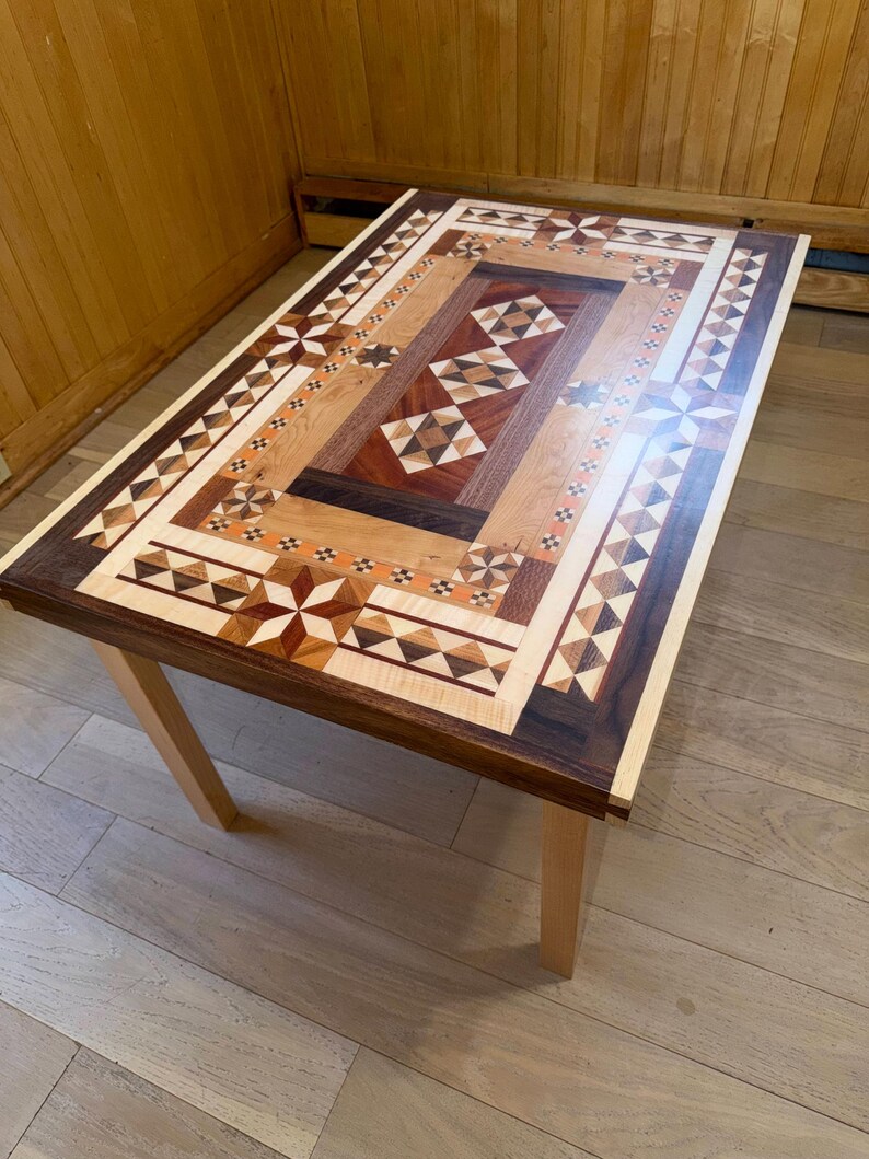 Handmade Wood Inlaid Coffee Table - UNIQUE - 100% REAL WOOD! - Etsy