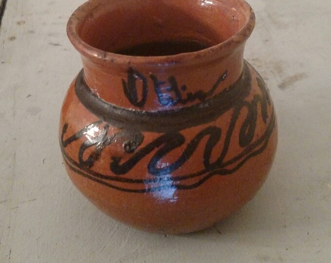 Antique Redware Mug, Antique Redware Cup, Antique Redware, Slip ...
