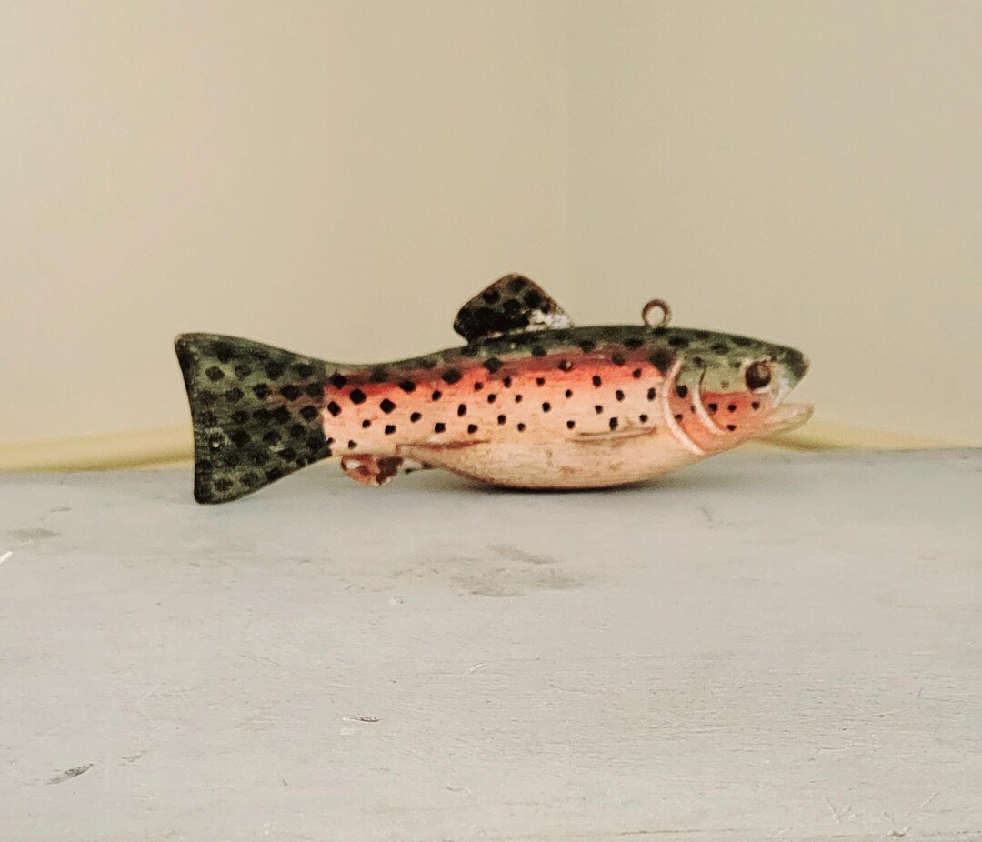 Antique Fish Decoy, Rainbow Trout, Wood, Painted, Weighted - Etsy