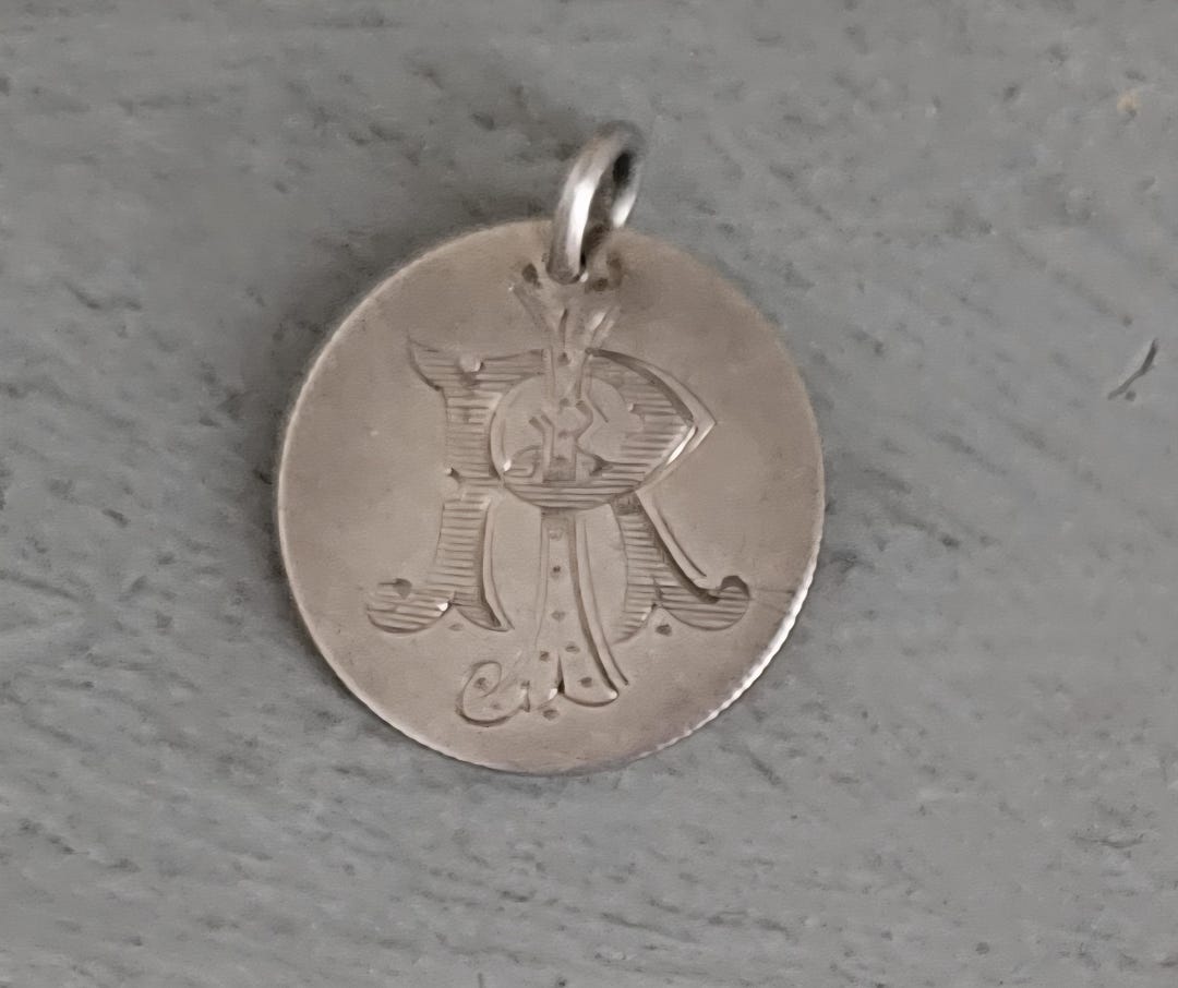 Vintage Love Token, RJ, JR, Engraved Dime, Pendant, 1853 - Etsy