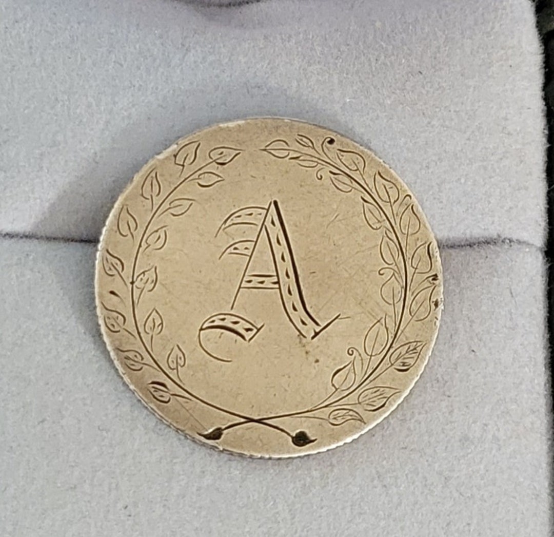 Love Token, Letter A, Engraved Quarter - Etsy