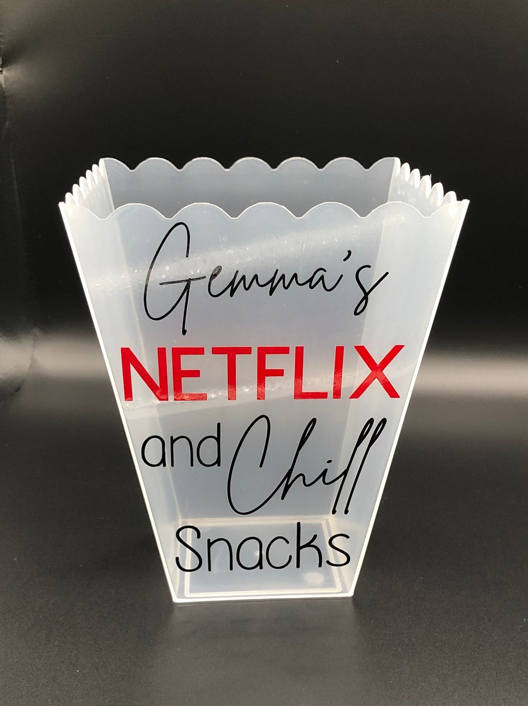 1x Empty Plastic Popcorn Snack Tub Great for Christmas Treats Parties ...