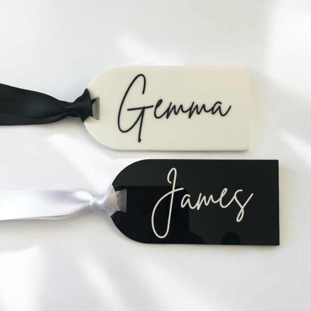 Personalised Name Gift Tag Acrylic Arch With Ribbon Present Gift ...