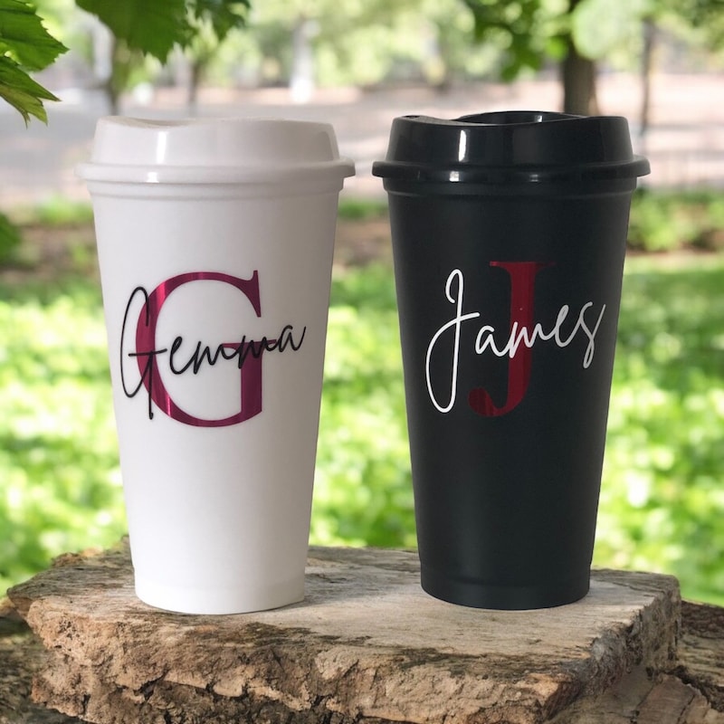 Initial Cups With Lids - Etsy UK