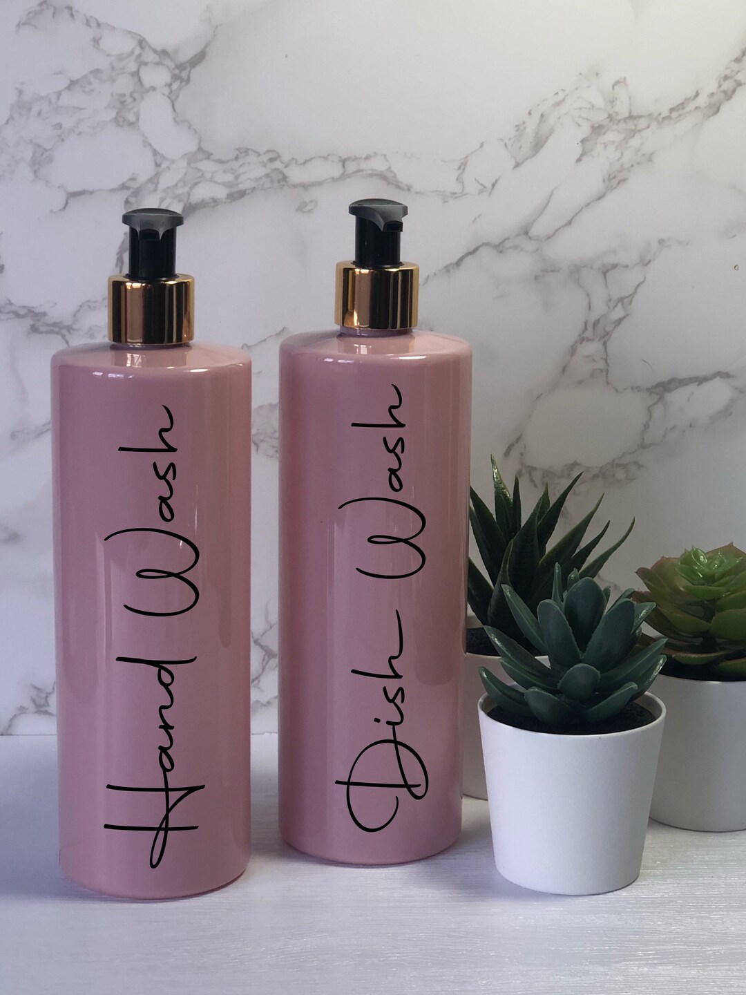 Pink Tubular Bottle With Black/gold Pump 500ml or 250ml - Etsy