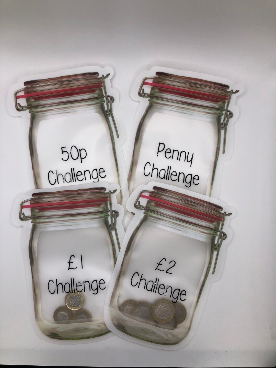 Money Challenge Flat Jar Lookalike Pouch Coin Collector Saving Money ...