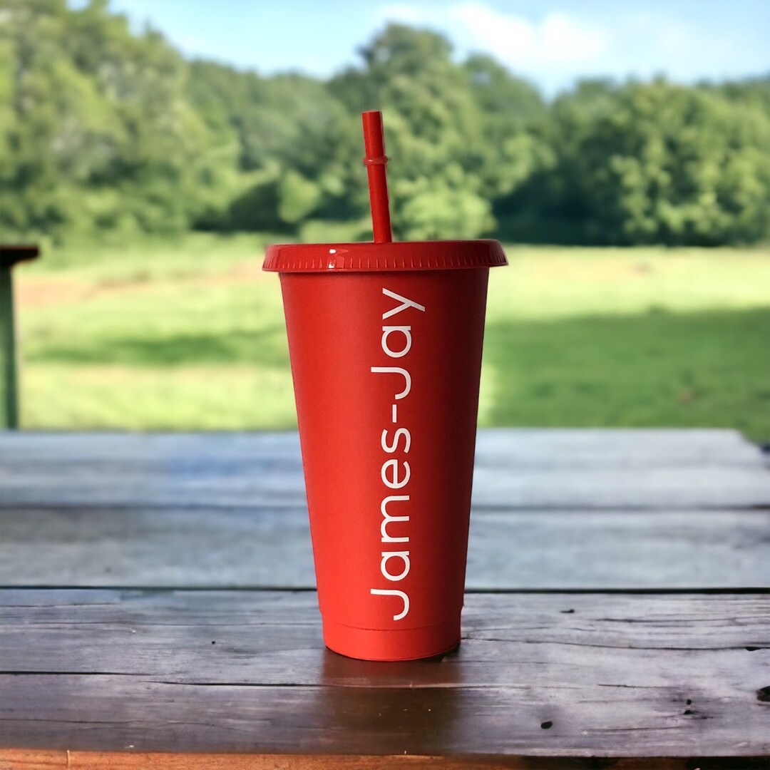 Burnt Red Cold Cup | 24oz | With Lid and Straw | Reusable ...
