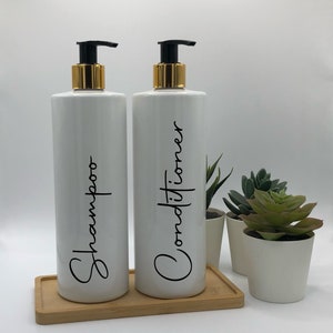 White Tubular Bottle With Black/gold Pump | 250ml/500ml | Refillable ...