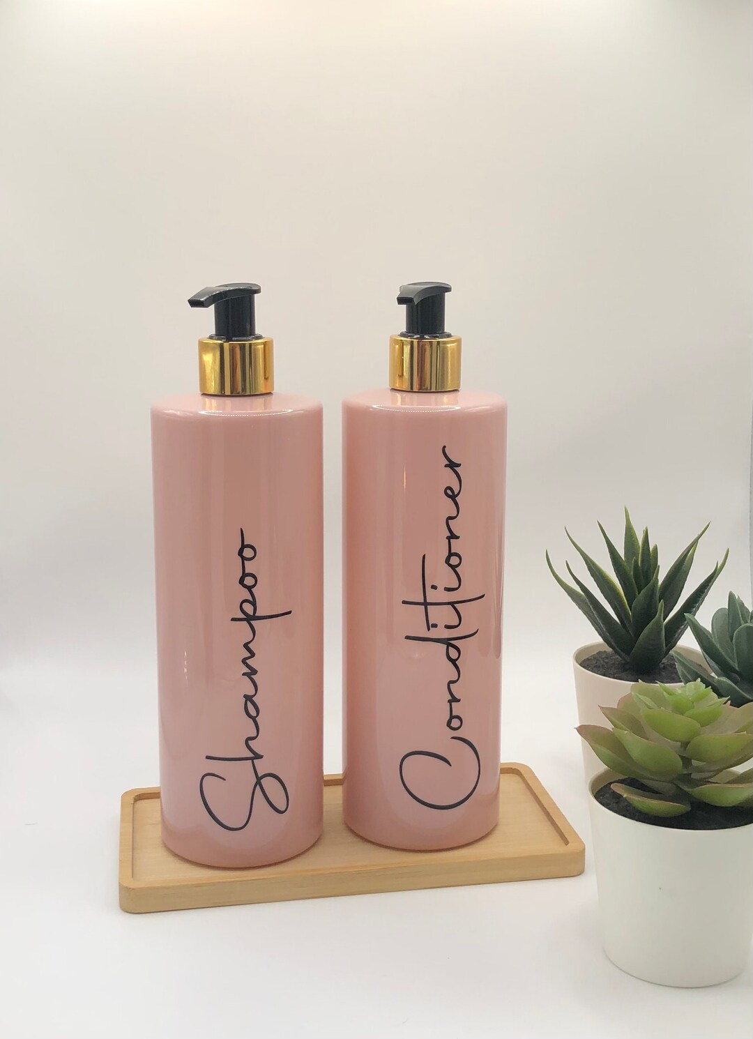 Pink Tubular Bottle With Black/gold Pump | 500ml or 250ml Refillable ...