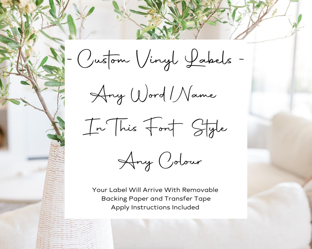 One Custom Label | Vinyl Stickers | Any Word Name | Organise Your ...