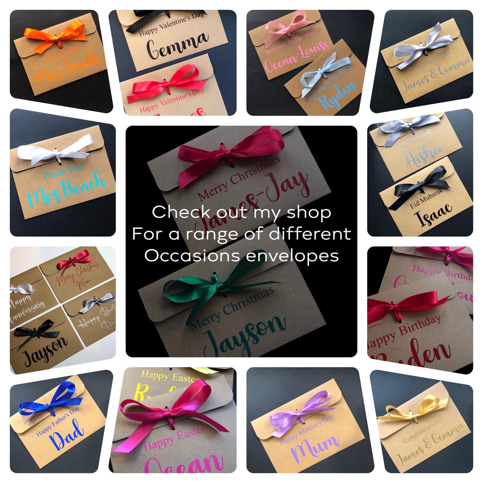 Personalised Wedding Name & Role Kraft Brown Money/voucher Envelope ...