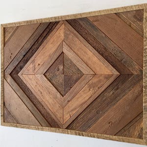 Reclaimed Barn Wood Wall Art (diamond Pattern) FREE SHIPPING! - Etsy