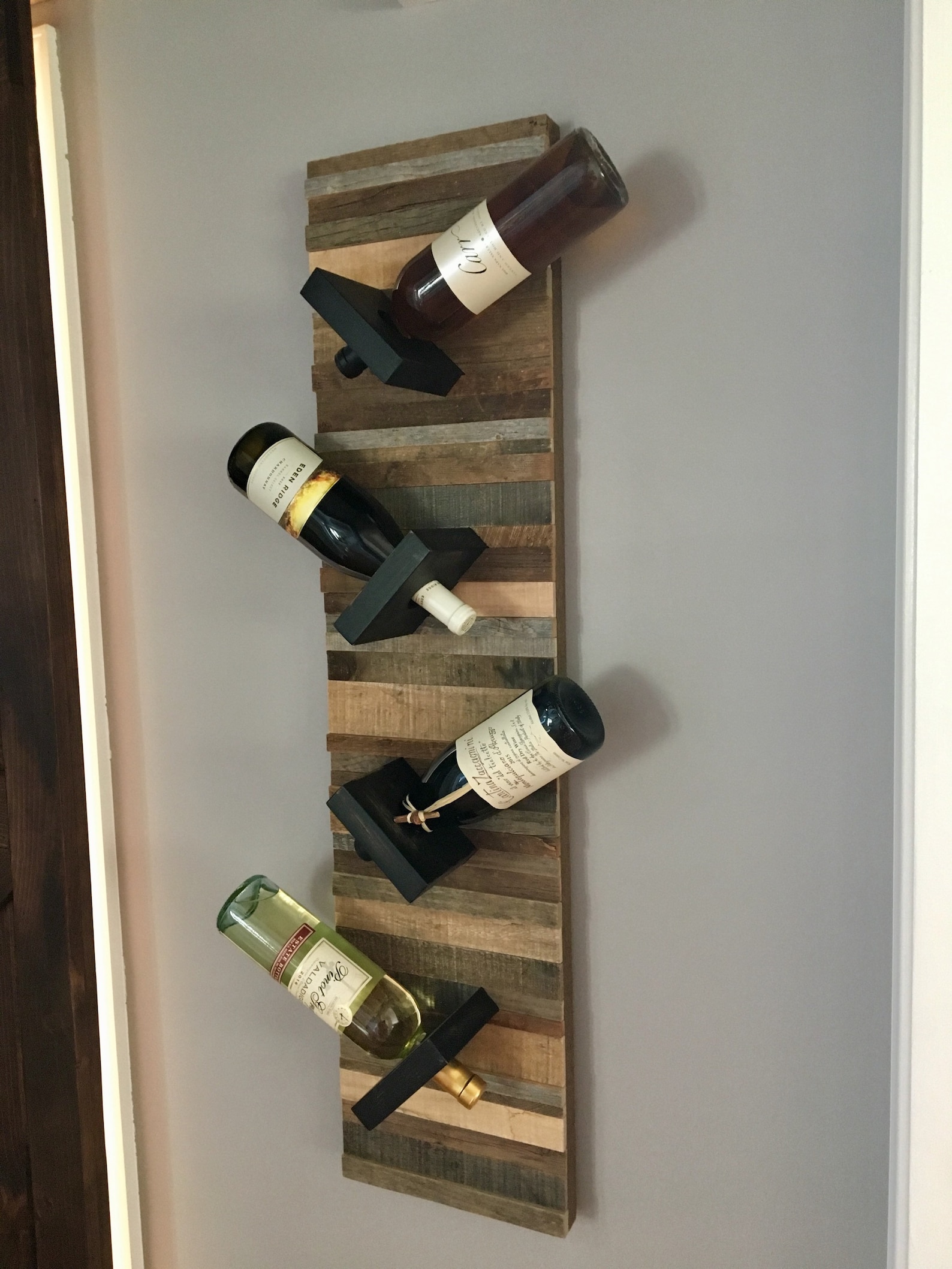 Reclaimed Barn Wood Wall Art Wine Rack FREE SHIPPING - Etsy