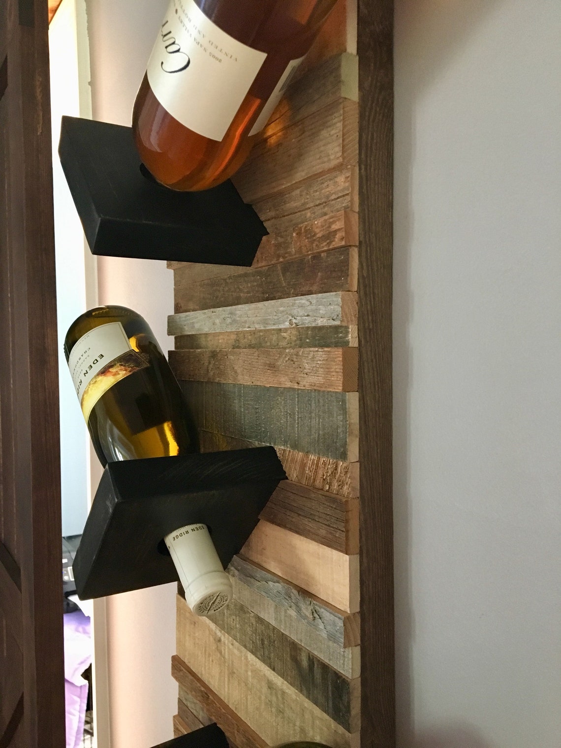 Reclaimed Barn Wood Wall Art Wine Rack FREE SHIPPING - Etsy
