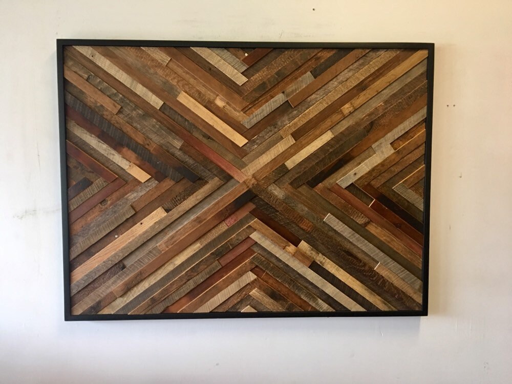 Reclaimed Barn Wood Wall Art, X Pattern - Etsy