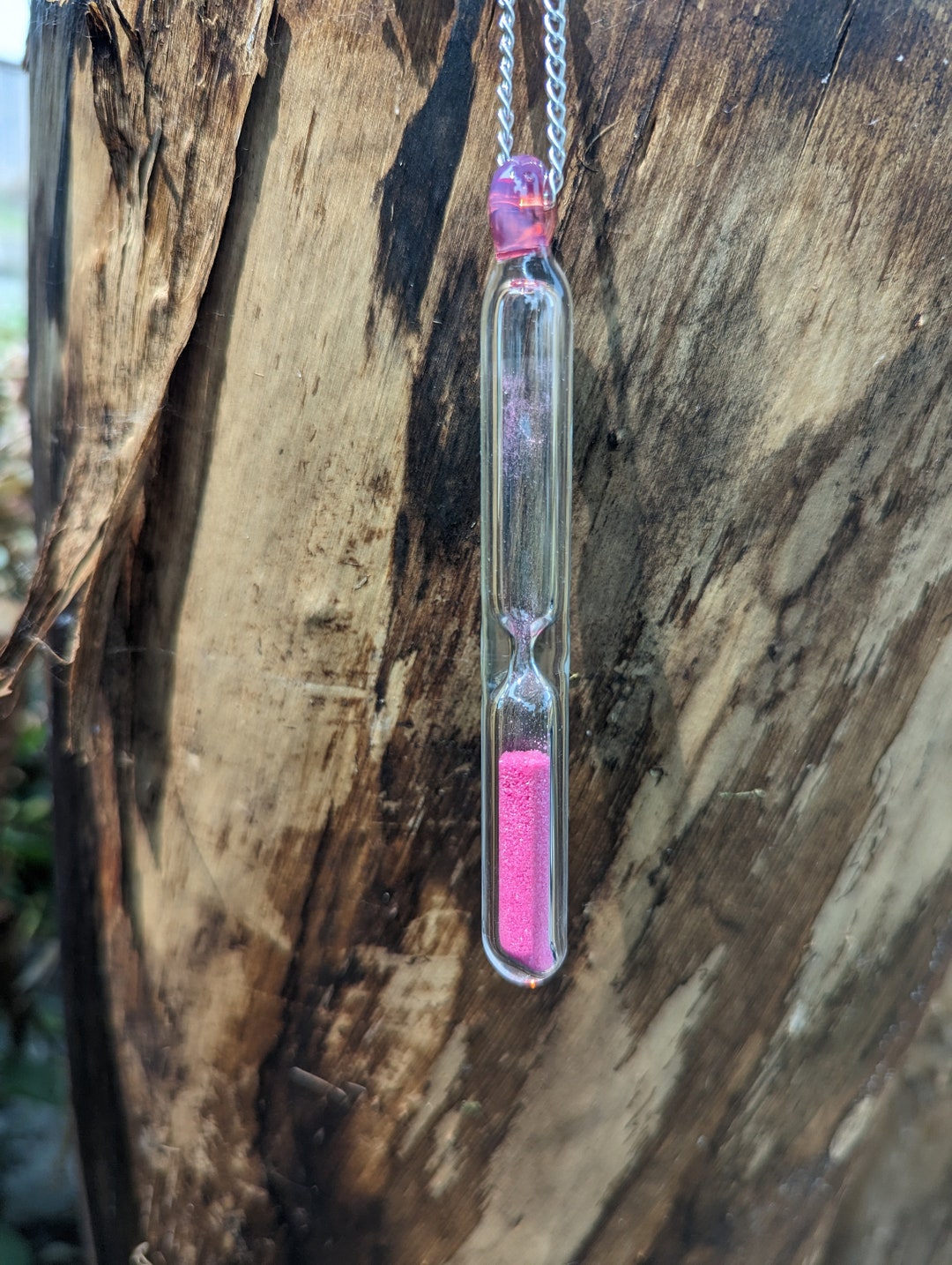 Pink Sand Timer Vial Pendant - Etsy