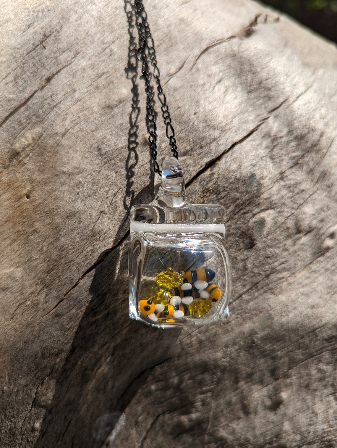 Bees & Honey Glass Baggie Pendant - Etsy