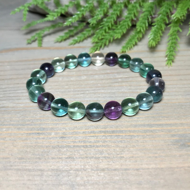 8mm Multi-color Fluorite Bracelet Fluorite Bracelet - Etsy
