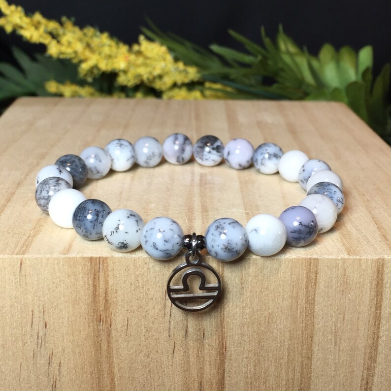 Libra Zodiac Bracelet Milky Opal Bracelet Libra Gemstone - Etsy