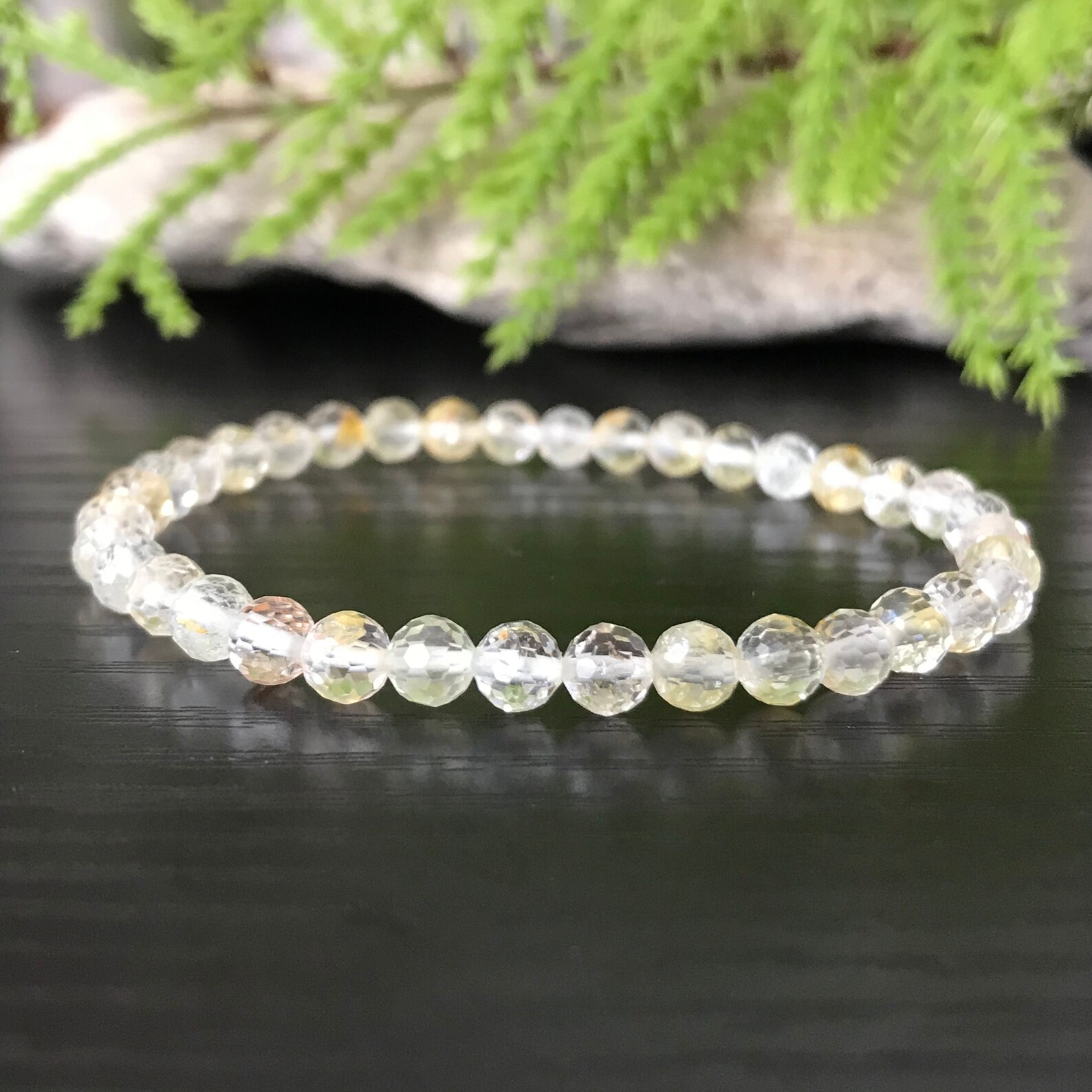 5mm Faceted Genuine Yellow/Clear Topaz Bracelet Topaz | Etsy