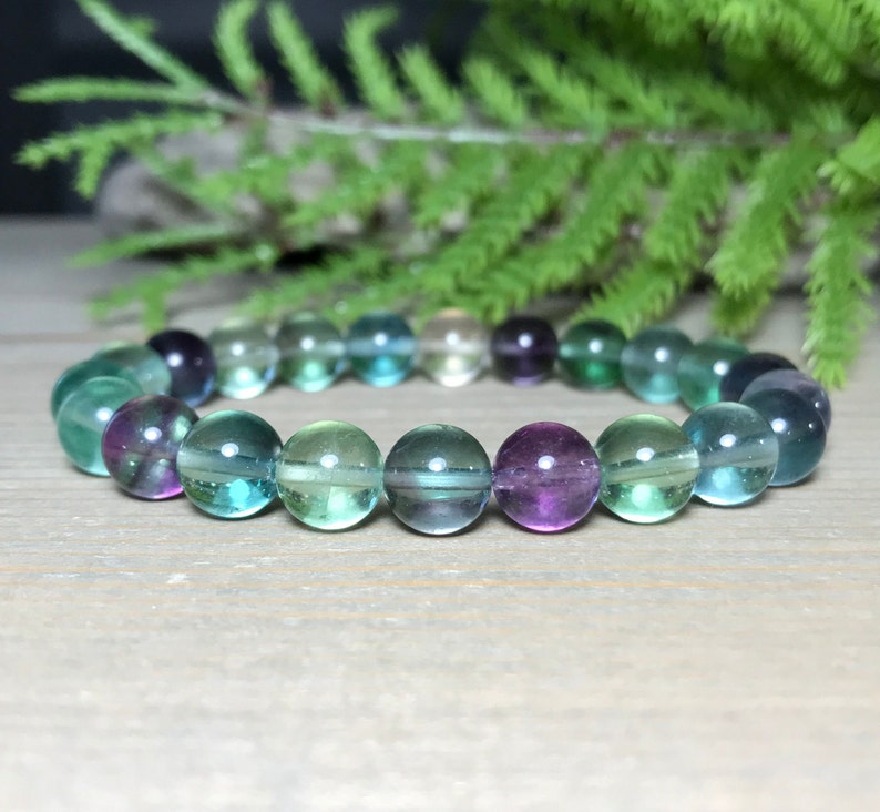 8mm Multi-color Fluorite Bracelet Fluorite Bracelet - Etsy