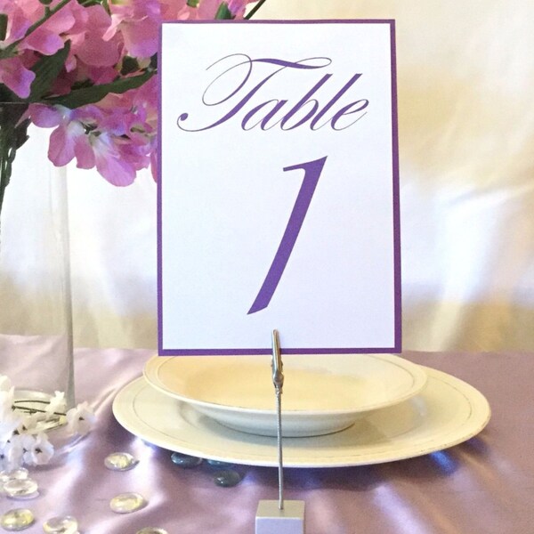Purple Table Number - Etsy