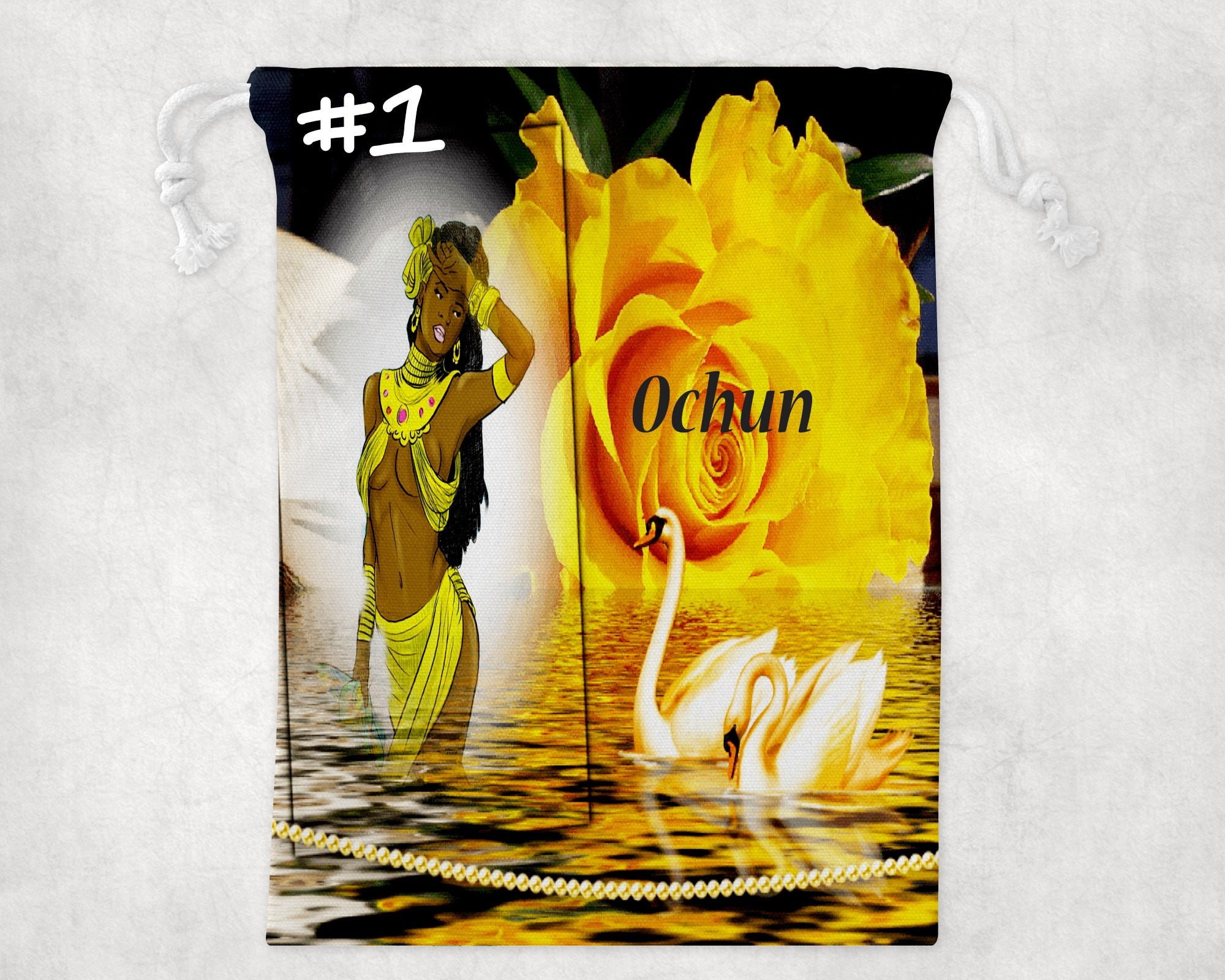 Ochun / Oshun Bolsa, Bolsitas, Pouches for Caracoles, Cowries, Beads ...