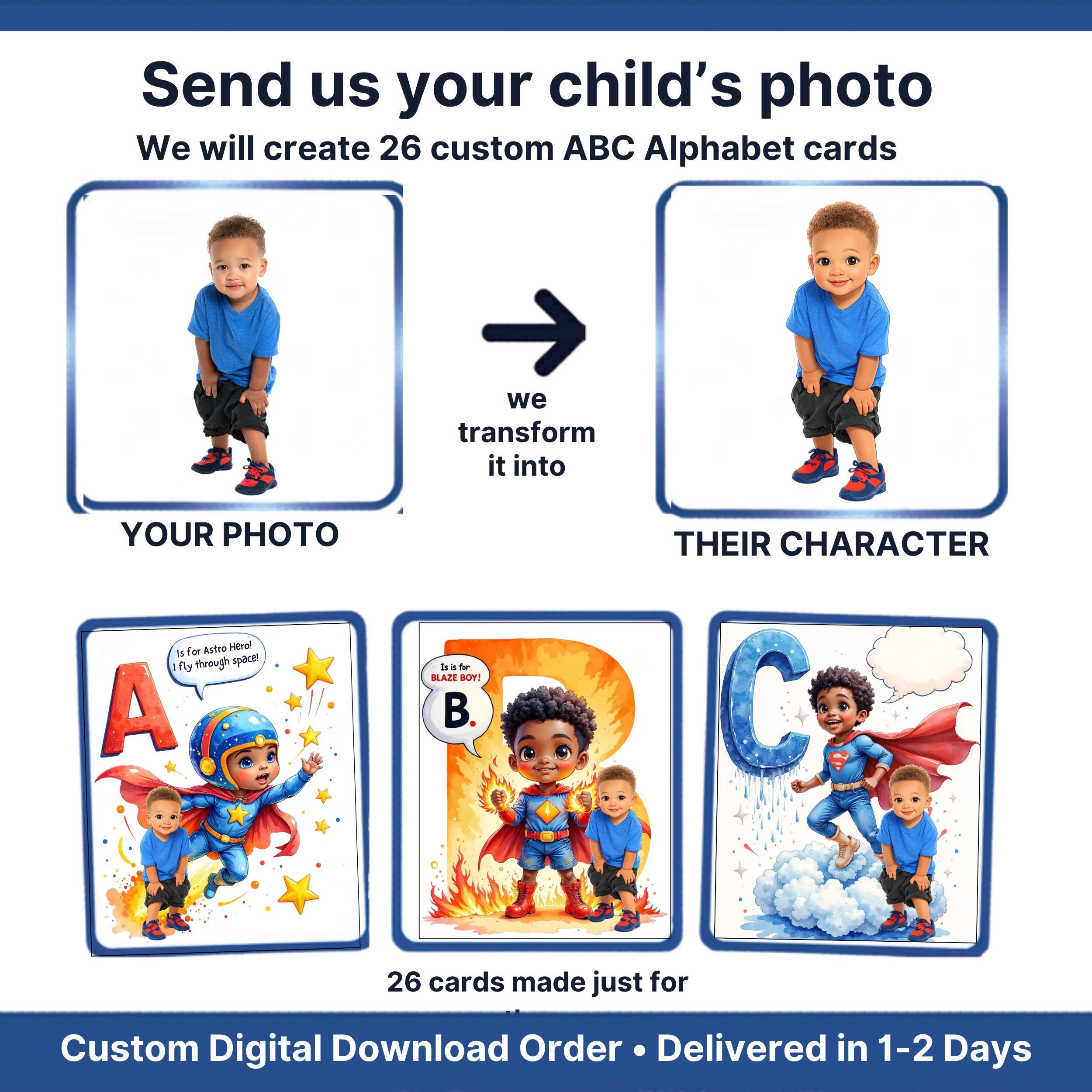 Personalized Superhero ABC Flashcards (digital Download) - Etsy